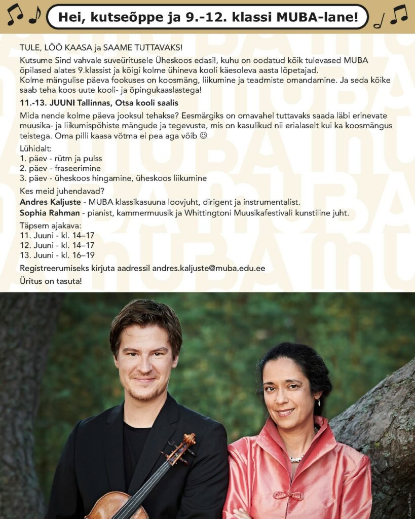 MUBA laste suvekool 2022 - Tallinna Muusika- ja Balletikool MUBA